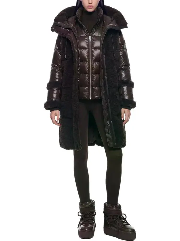 Rudsak Shelley Mixed-media Quilted Coat - Brown