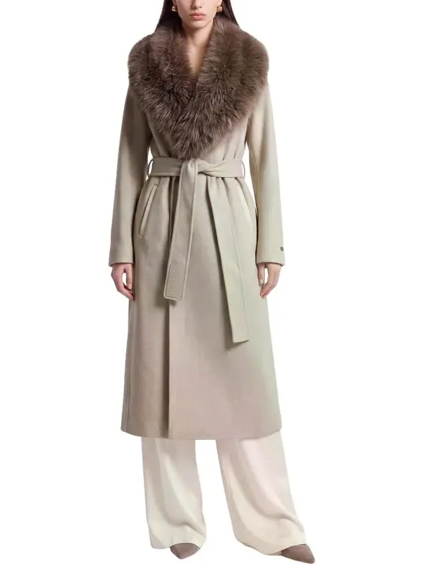 Rudsak Cindy Faux-fur Collar Belted Coat - Neutrals