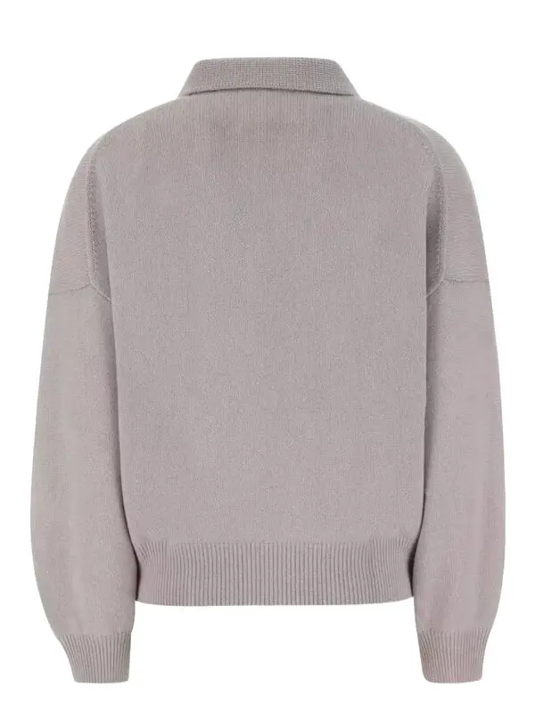 LISA YANG Etta Cashmere Polo Sweater - Grey
