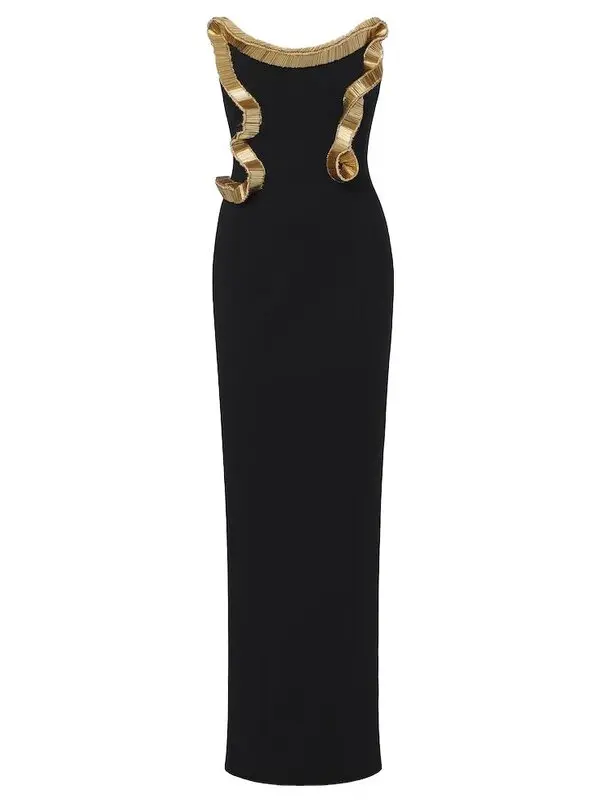 Rachel Gilbert Malik Embellished Gown - Black