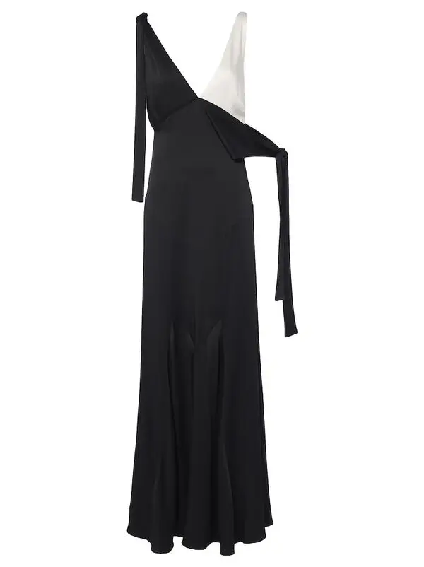 Stella McCartney Asymmetric Crêpe Gown - Black