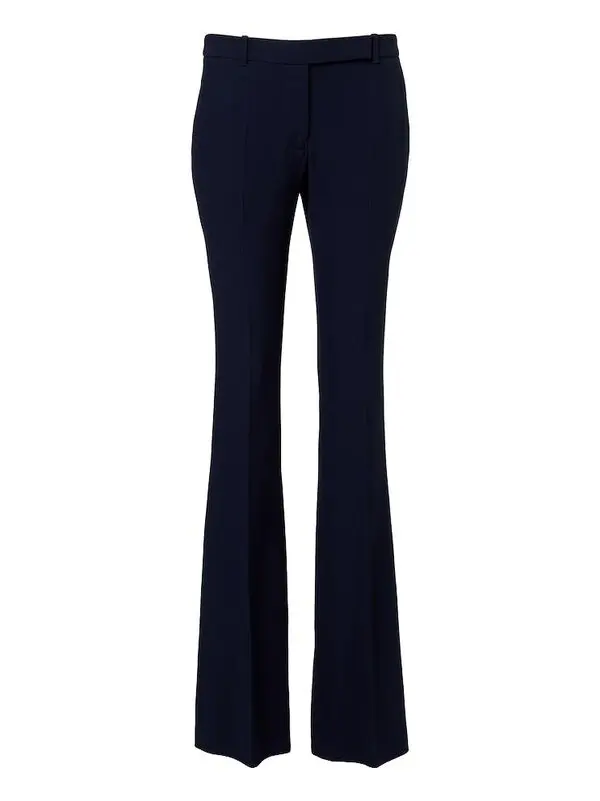 Alexander McQueen Crêpe Bootcut Pants - Blue