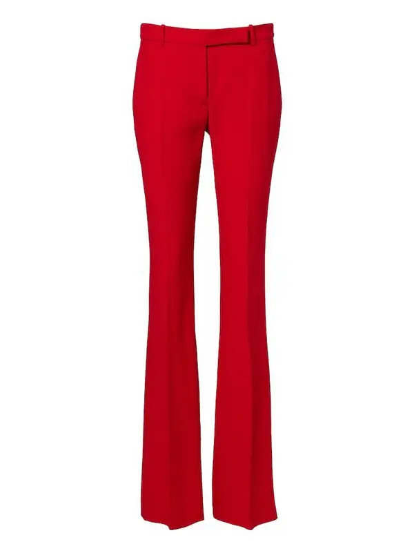 Alexander McQueen Crêpe Bootcut Pants - Red