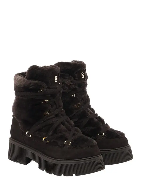 Bogner Turin Shearling-lined Suede Lace-up Boots - Brown