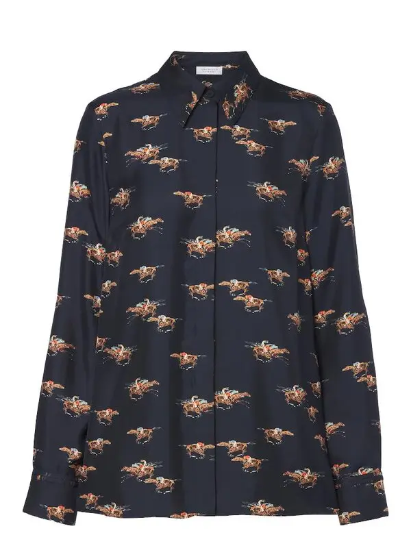 Gabriela Hearst Cruz Printed Silk Twill Shirt - Blue