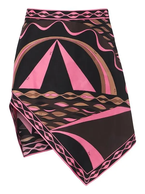 Emilio Pucci Dune Asymmetric Silk Twill Miniskirt - Pink