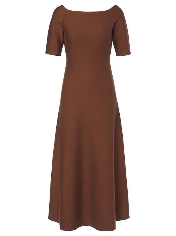 Gabriela Hearst Vivia Wool, Silk, And Cashmere Midi Dress - Brown