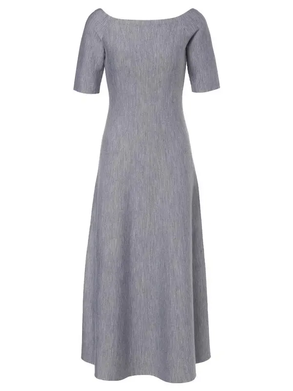 Gabriela Hearst Vivia Wool, Silk, And Cashmere Midi Dress - Grey