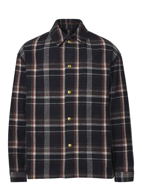 A.PRESSE Checked Wool And Cashmere Overshirt - Blue