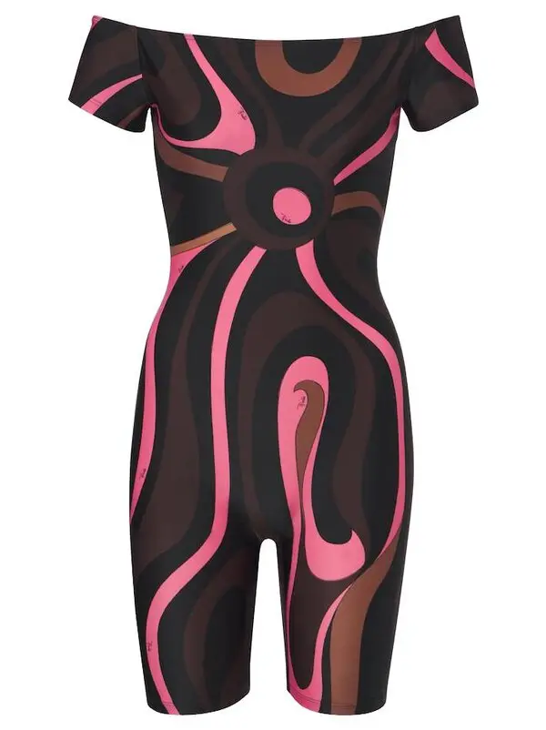 Emilio Pucci Marmo Off-shoulder Jersey Catsuit - Multicoloured