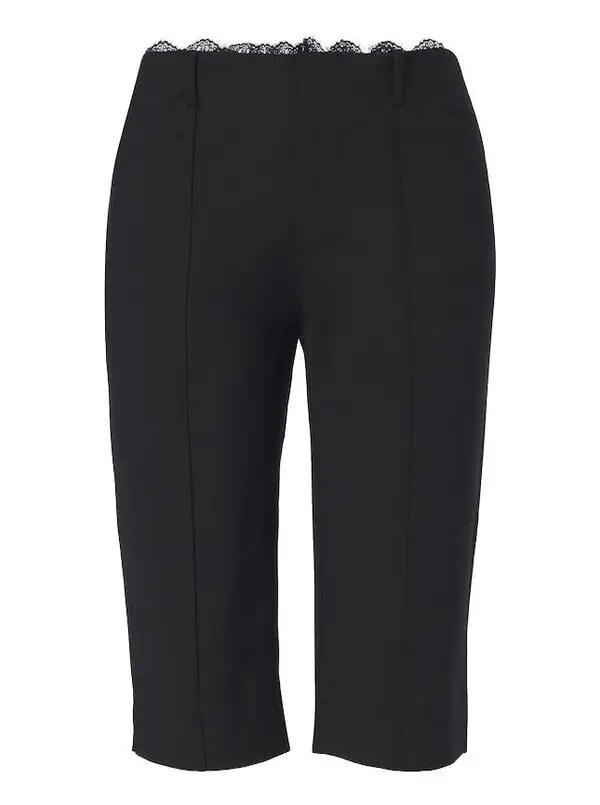 SIR. Miller Lace-trimmed Wool-blend Capri Pants - Black