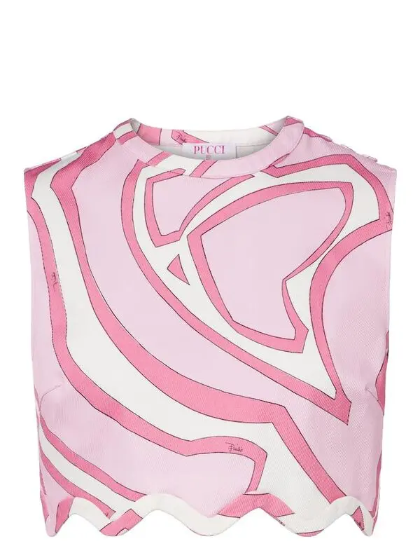 Emilio Pucci Labirinto Cotton-blend Jersey Crop Top - Pink
