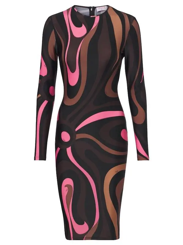 Emilio Pucci Marmo Jersey Midi Dress - Multicoloured