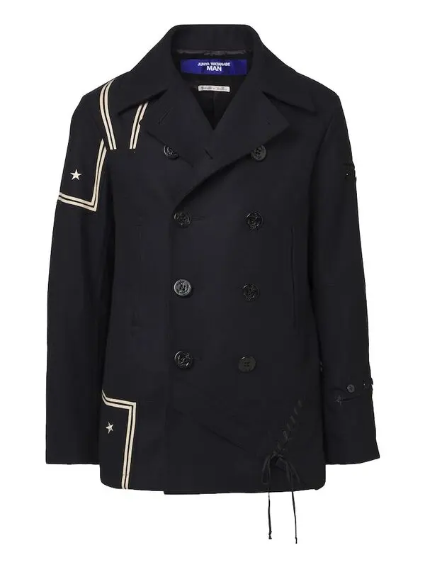 Junya Watanabe Double-breasted Wool-blend Blazer - Blue