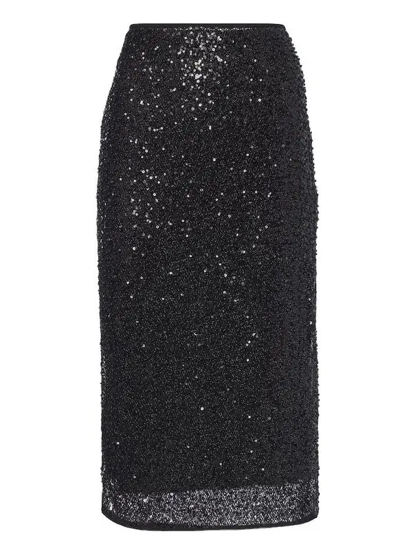 SIR. Cassia Sequined Midi Skirt - Black