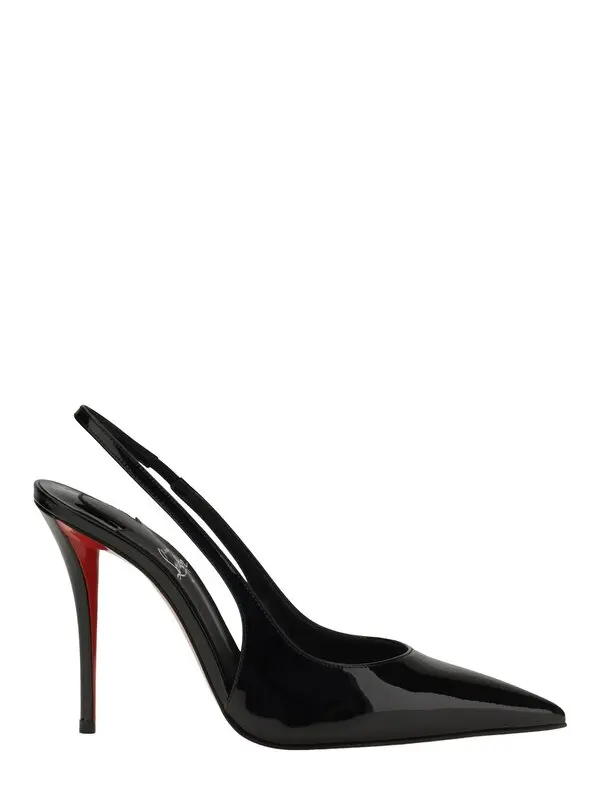 CHRISTIAN LOUBOUTIN Miss Z Slingback Patent Leather Pumps - Black