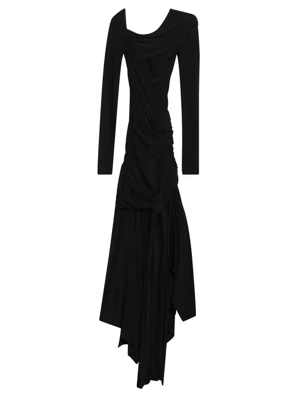 Attico Draped Cut-out Midi Dress - Black