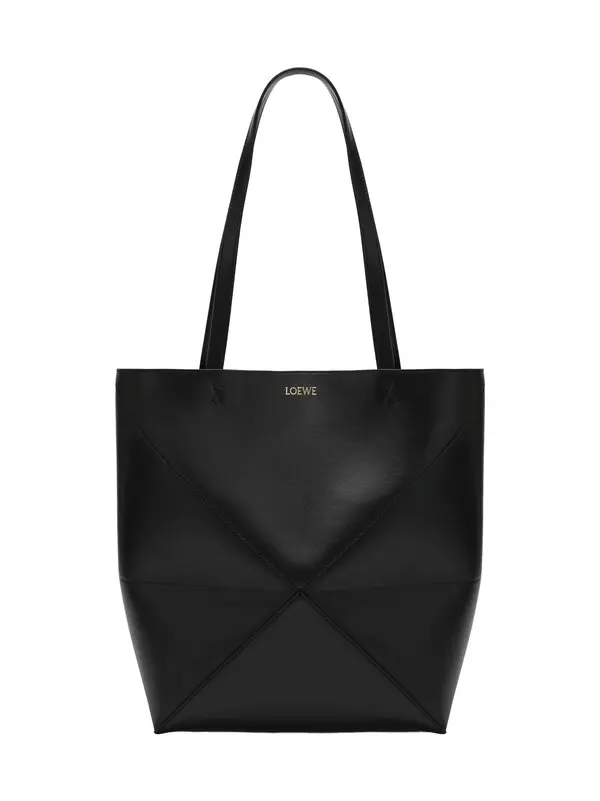 Loewe Medium Puzzle Fold Tote Bag - Black