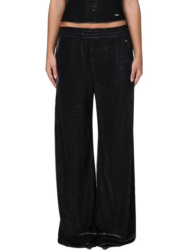Gucci Wide-leg Jersey Palazzo Trousers With Drawstring Waist - Black