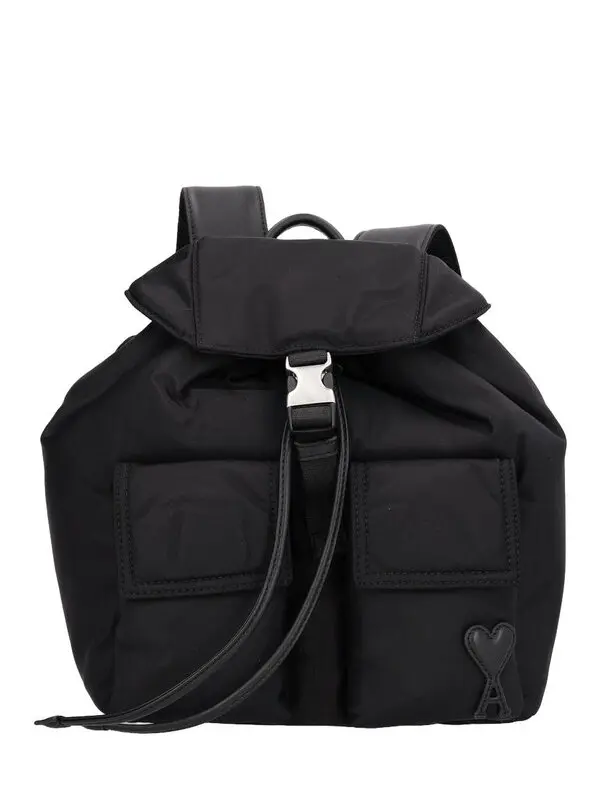 AMI Paris Marcel Small Backpack - Black