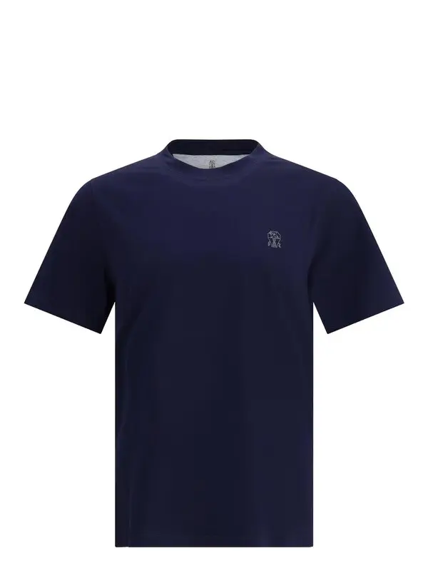 Brunello Cucinelli Logoed T-shirt - Blue