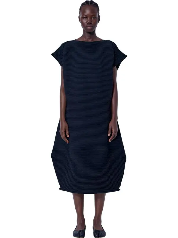 Issey Miyake Zig Zag Knit Dress - Black