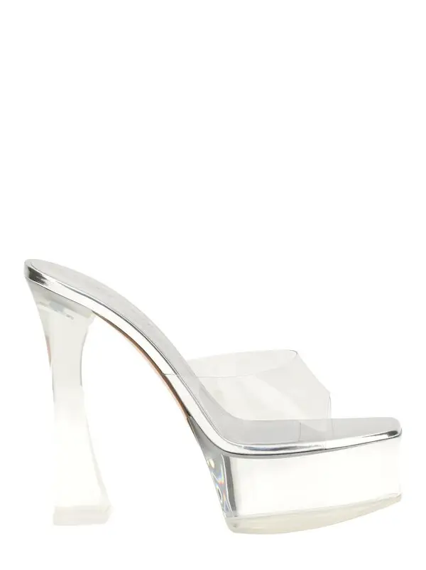Amina Muaddi Dalida Plateau Sandals - Silver