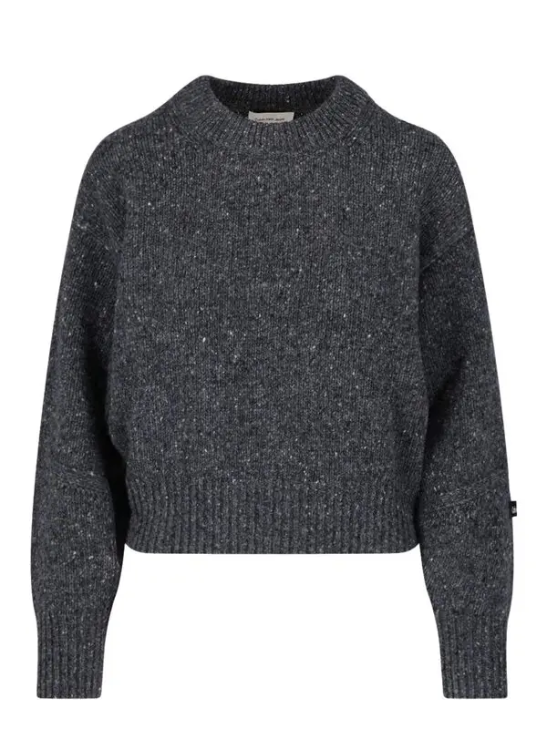 Calvin Klein Grey Wool Blend Sweater - Gray