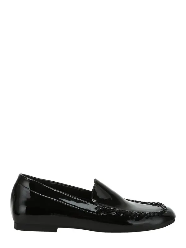 RAG & CO Dama Patent Pleather Loafers In By - Black