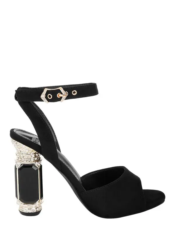 RAG & CO Raome Jewel Heel Sandals In By - Black