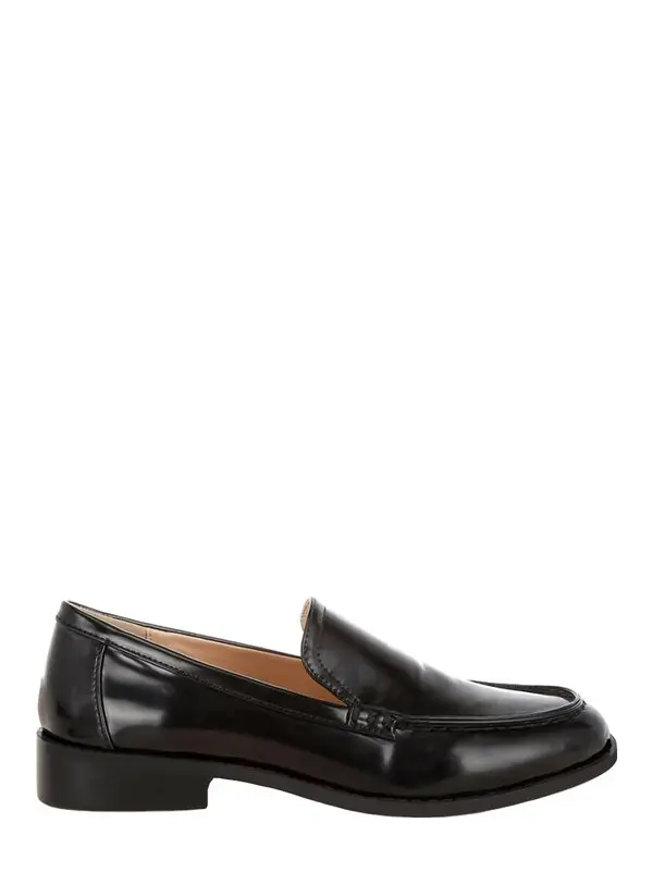 RAG & CO Corleone Pleather Stacked Heel Loafers - Black
