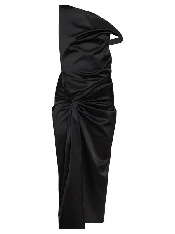 Dries Van Noten Dumas Gathered One-shoulder Midi Dress - Black