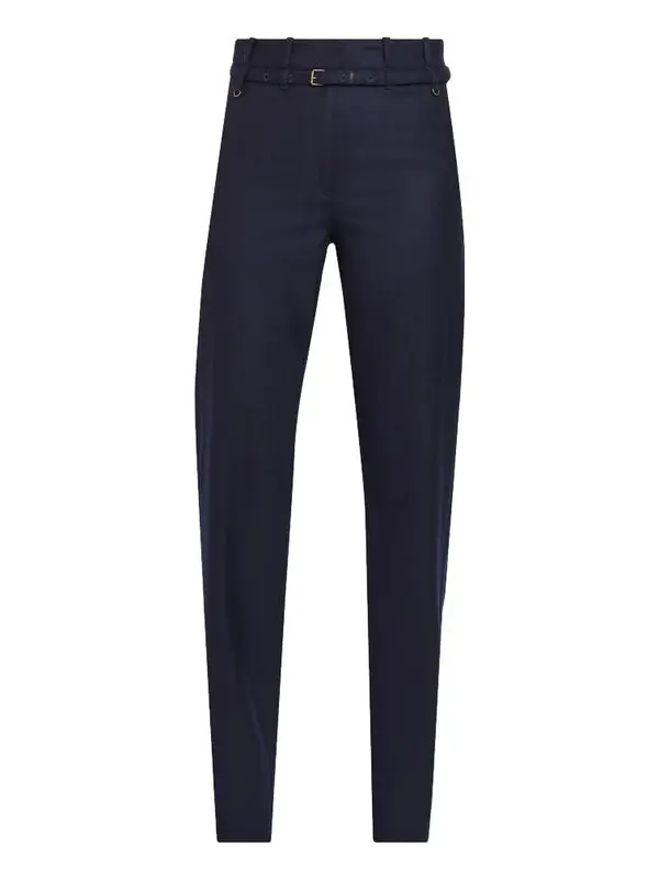Dries Van Noten Plash Wool Straight-leg Trousers - Navy