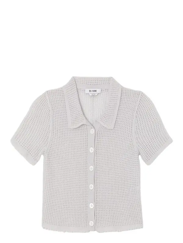 RE/DONE Amelia Cashmere Polo Top - Mist