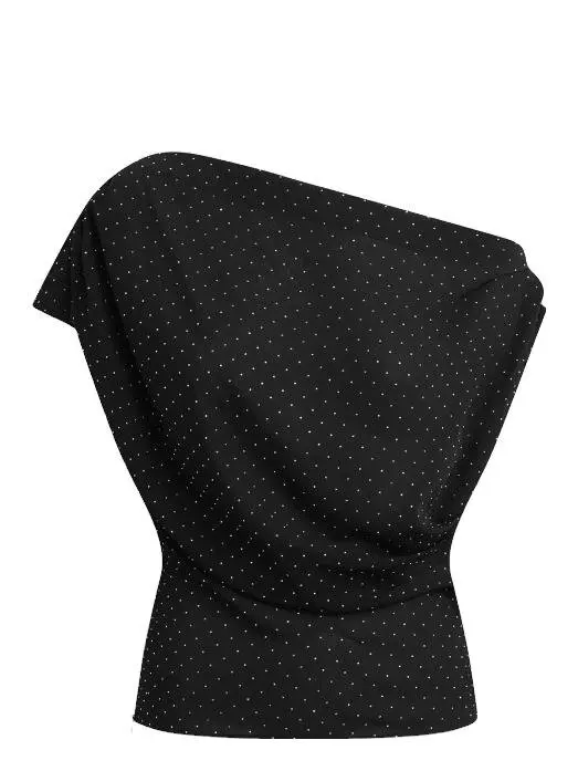 Joe's Jeans The Isla Polka Dot Draped Top - Black