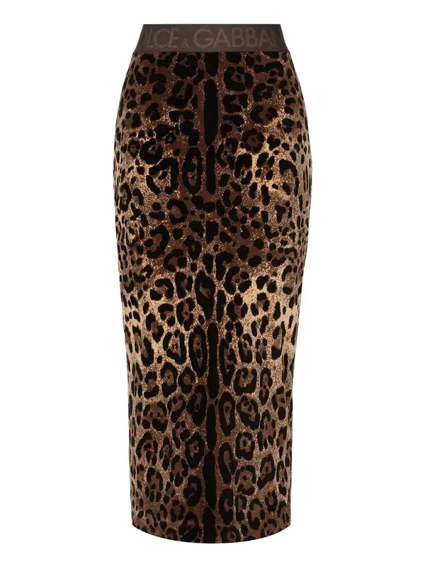 Dolce & Gabbana Jacquard Leopard Chenille Skirt - Multicolor