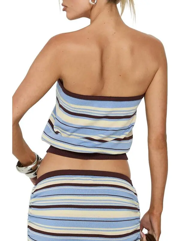 Princess Polly Osamie Knit Strapless Top - Multi Stripe