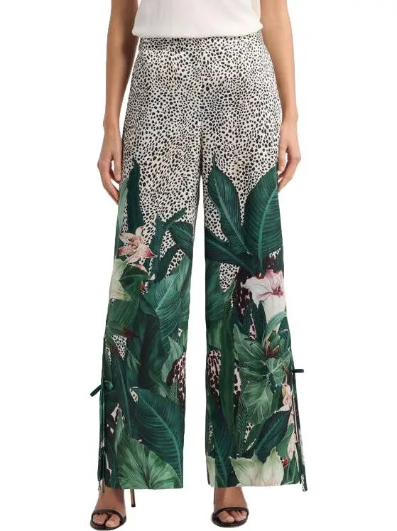 Kobi Halperin Orla High Waist Wide Leg Pants - Black Multi