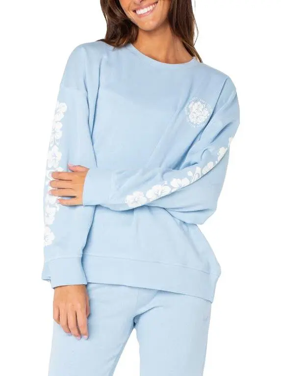 Roxy Morning Stroll Graphic Sweatshirt - Cerulean