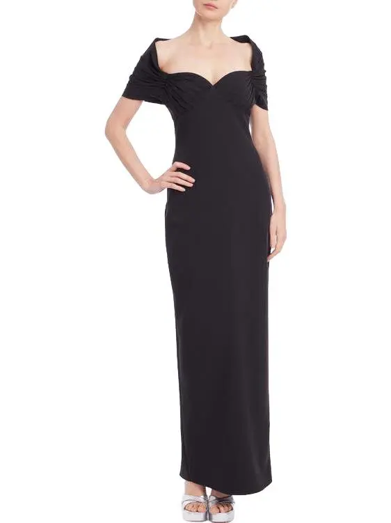 Badgley Mischka Off The Shoulder Gown - Black