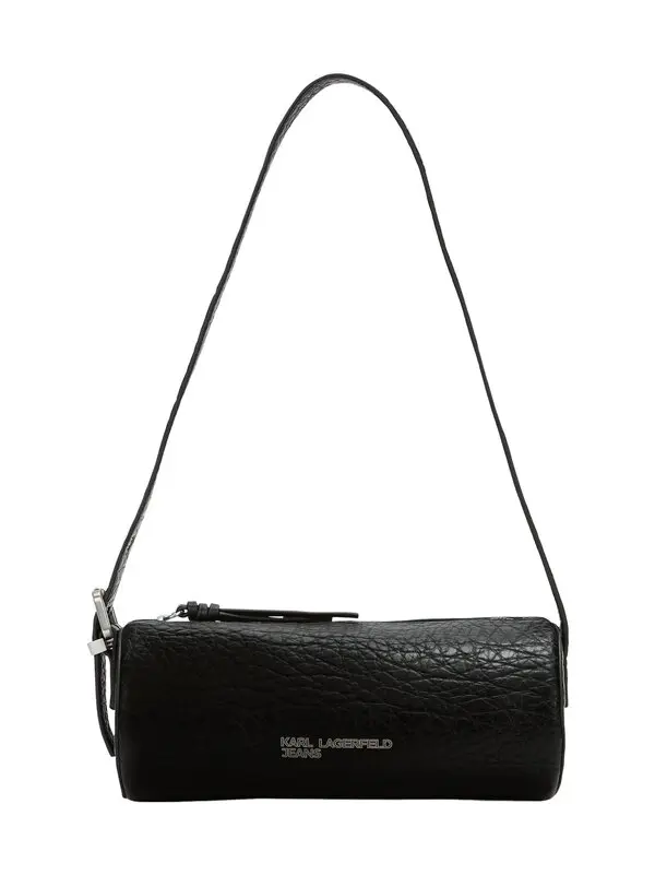 Karl Lagerfeld City Textured Barrel Bag - Black