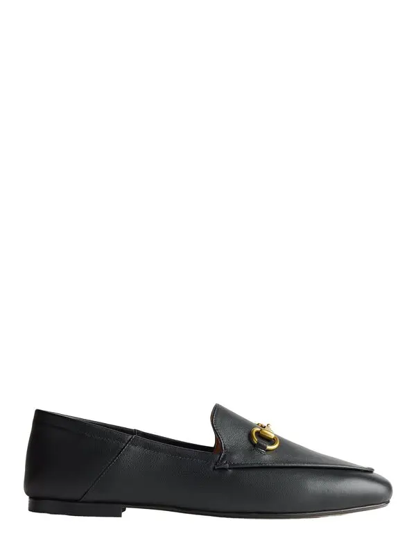 Quince Italian Leather Collapsible-heel Horsebit Loafer - Black
