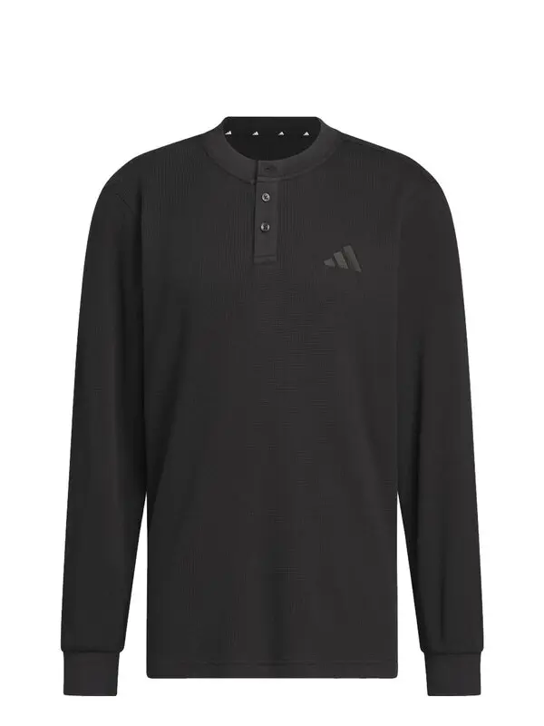 Adidas Workwear Button Front Henley Shirt - Black