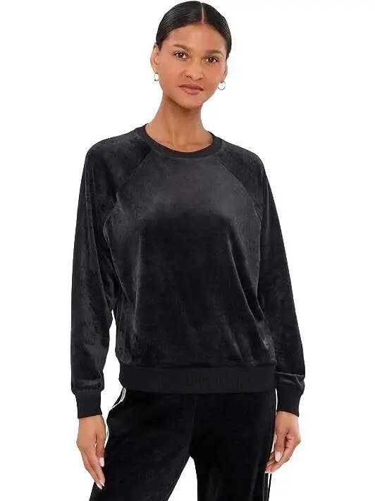 Splits59 Joy Velour Crew Neck Sweatshirt - Black