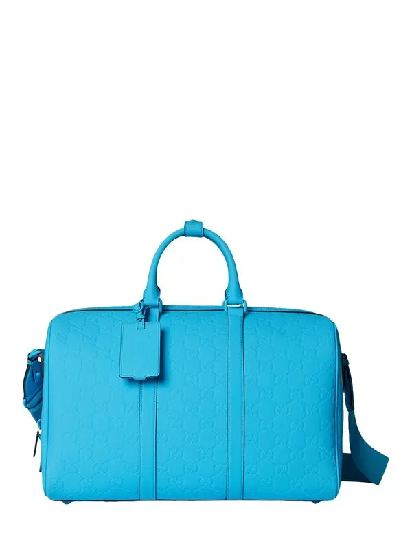 Gucci Rubber-effect Medium Duffle Bag - Blue