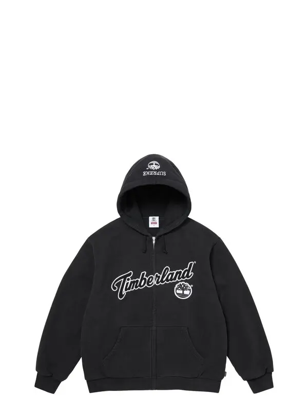Supreme X Timberland Thermal Lined Zip Up Hooded Sweatshirt - Black