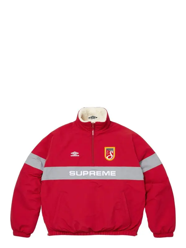 Supreme X Umbro Reversible Faux Fur Pullover - Red