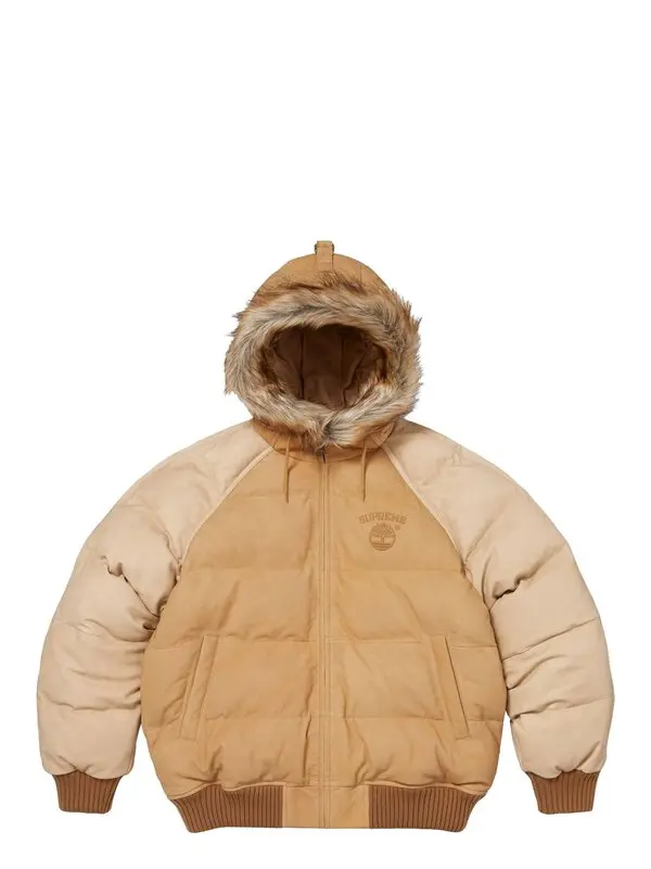 Supreme X Timberland Suede Puffer Jacket - Tan