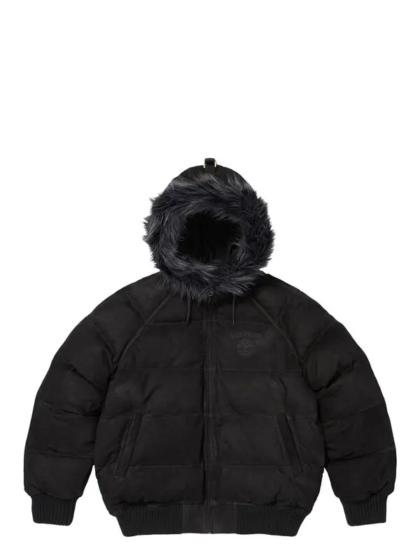 Supreme X Timberland Suede Puffer Jacket - Black