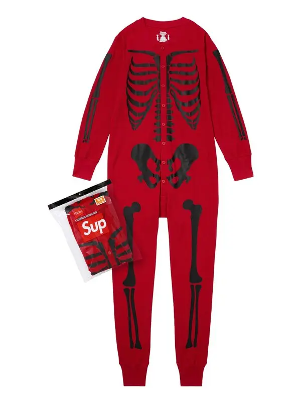 Supreme X Hanes Bones Thermal Union Suit - Red
